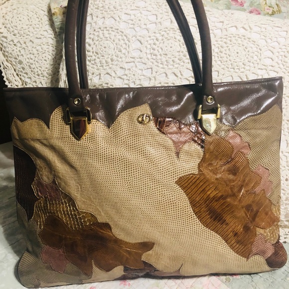 CARLO FIORI | Bags | Fiori Snake Lizard And Leather Vintage Tote | Poshmark